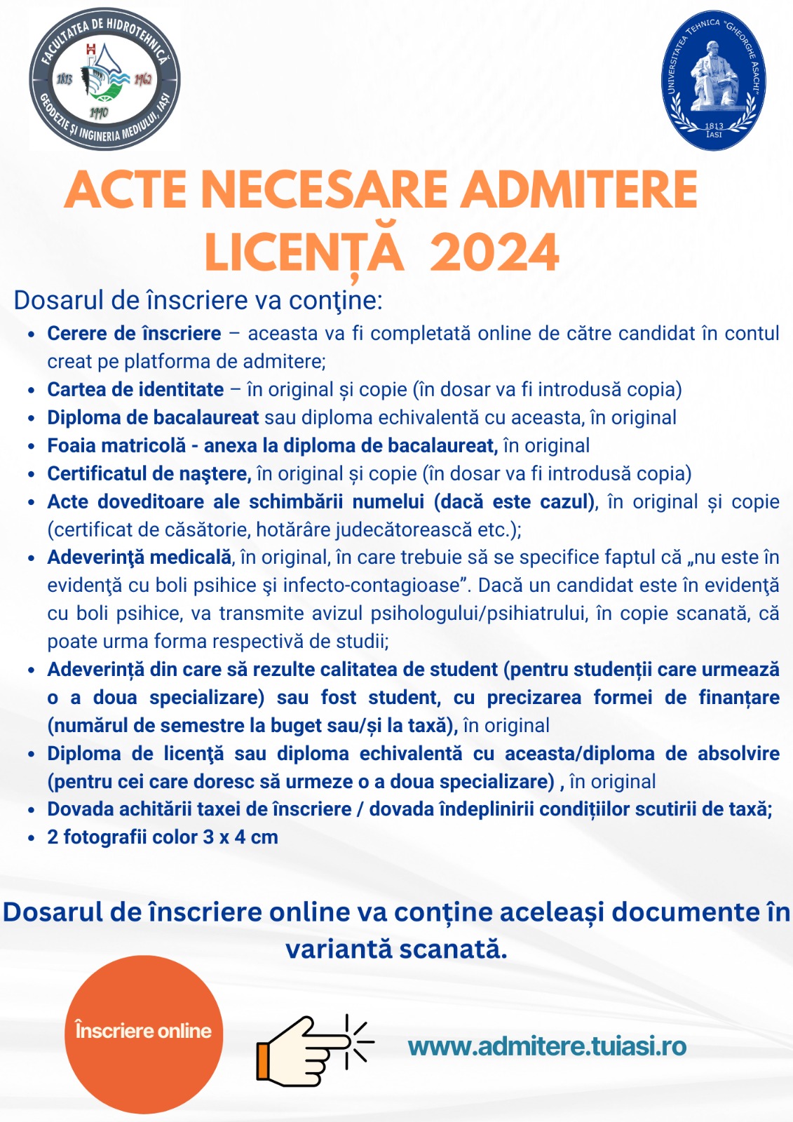 acte-licenta – Facultatea de Hidrotehnică, Geodezie şi Ingineria Mediului